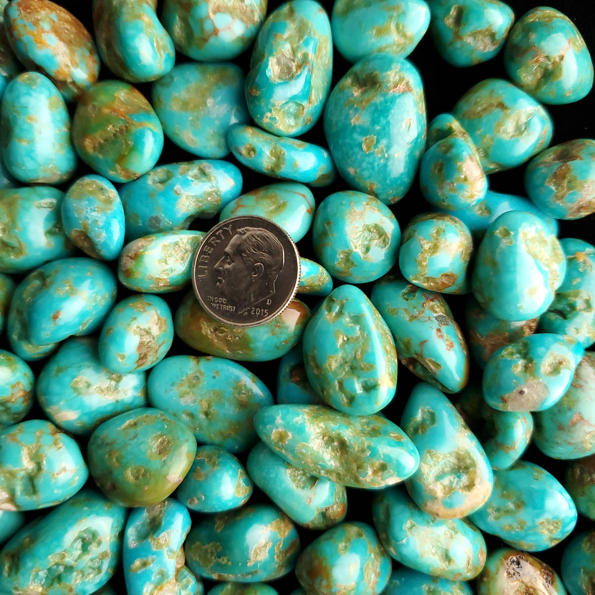 Sonoran River Tumbled & Polished Turquoise Nuggets TP-05 – AZ TURQUOISE